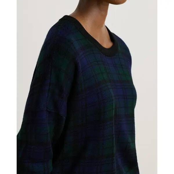 Ralph Lauren Black Watch Plaid Wool Crewneck Sweater