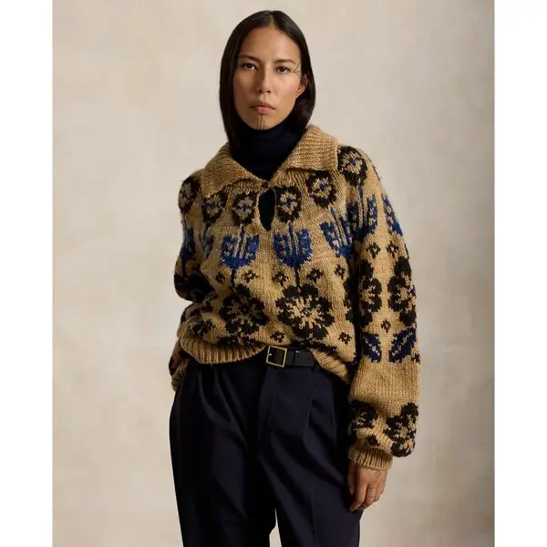 Ralph Lauren Wool-blend Keyhole Sweater