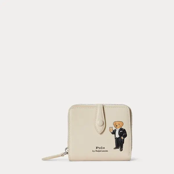 Ralph Lauren Polo Bear Leather Compact Wallet - Ivory