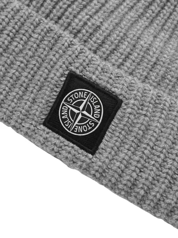 Stone Island Logo Wool Beanie