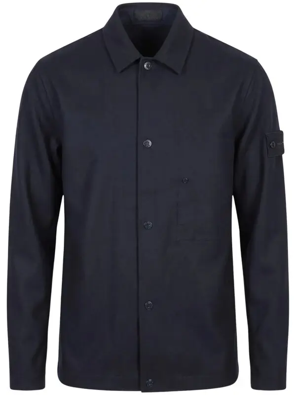 Stone Island Logo-patch Button-up Shirt