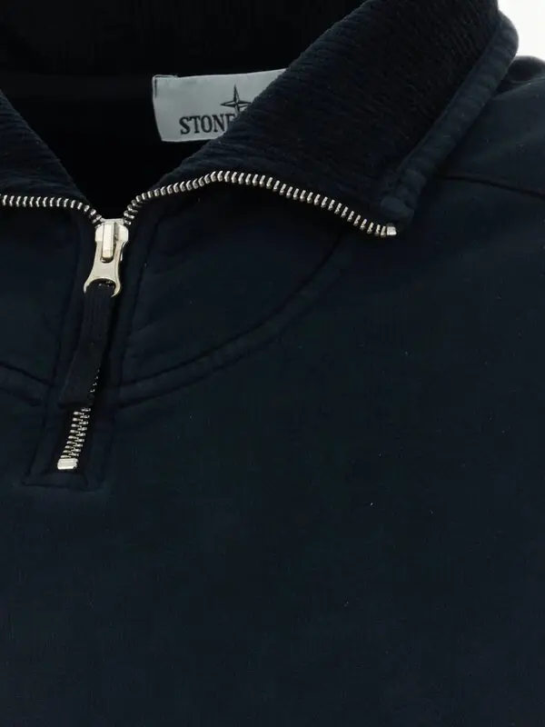 Stone Island Quarter-zip Funnel Neck Sweatshirt By