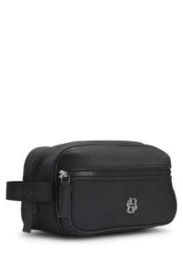 BOSS Structured Twill Toiletry Case With Logo