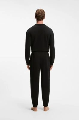 BOSS Cotton Lounge Pants With Embroidered Logo