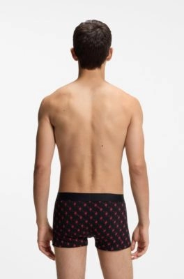 Hugo Three-pack Of Stretch-cotton Trunks With Logo Waistbands