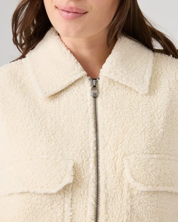 Roxy Amelia Cropped Boucle Jacket - Fog