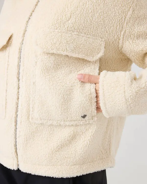 Roxy Amelia Cropped Boucle Jacket - Fog