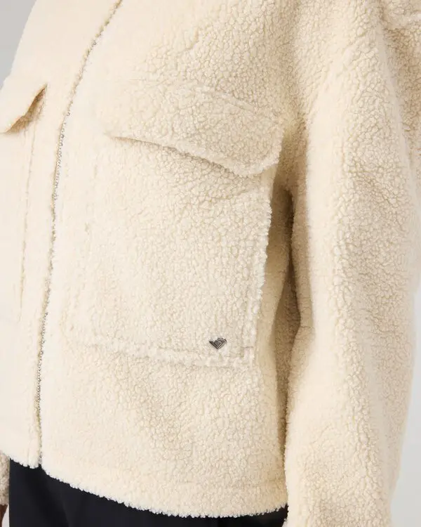 Roxy Amelia Cropped Boucle Jacket - Fog