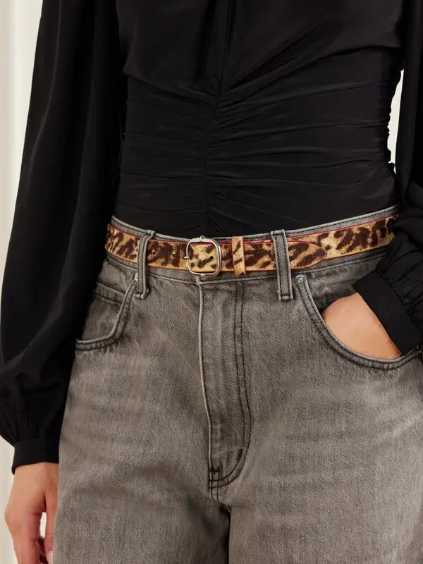 Isabel Marant Étoile Leopard-print Calf Hair Belt