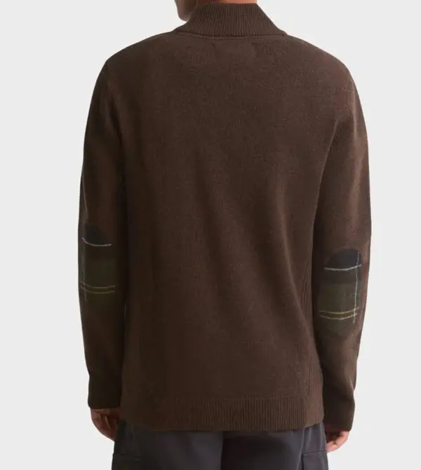 Barbour Holden Tartan-patch Half-zip Sweater