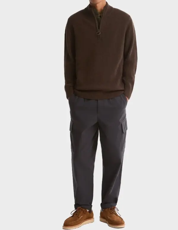 Barbour Holden Tartan-patch Half-zip Sweater