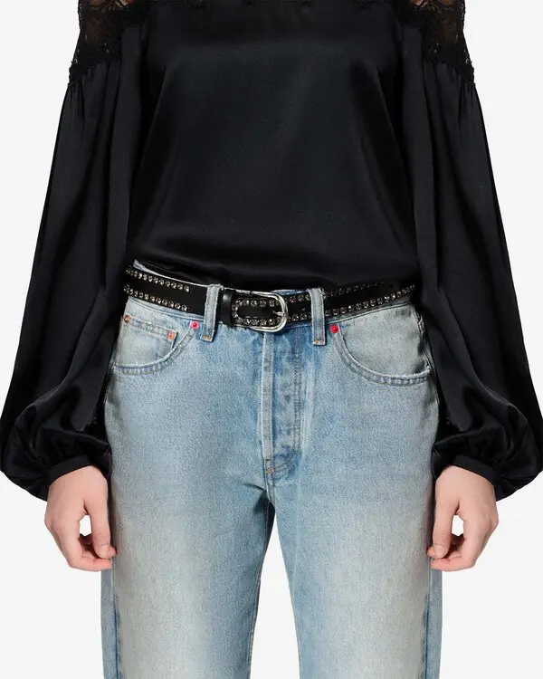 Isabel Marant Étoile Sparkling Rhinestone Leather Belt