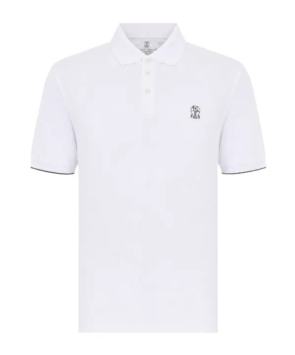 Brunello Cucinelli Logo-embroidered Polo Shirt