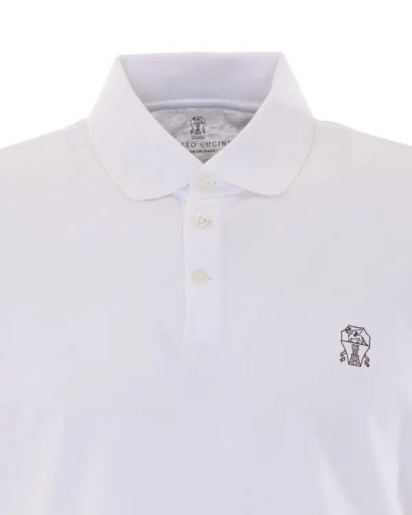 Brunello Cucinelli Logo-embroidered Polo Shirt