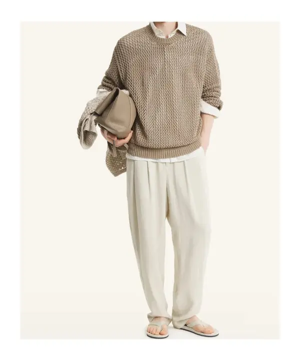 Maison Kitsuné Large Open Knit Jumper - Beige