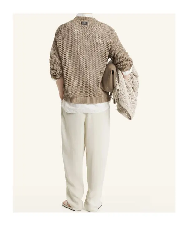 Maison Kitsuné Large Open Knit Jumper - Beige
