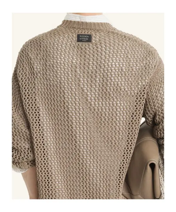 Maison Kitsuné Large Open Knit Jumper - Beige