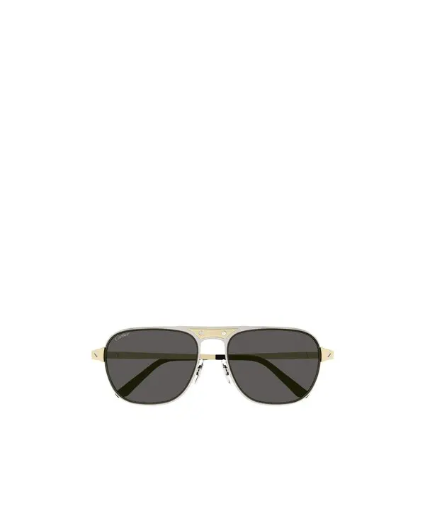 Cartier Santos Brushed Pilot Frame Sunglasses