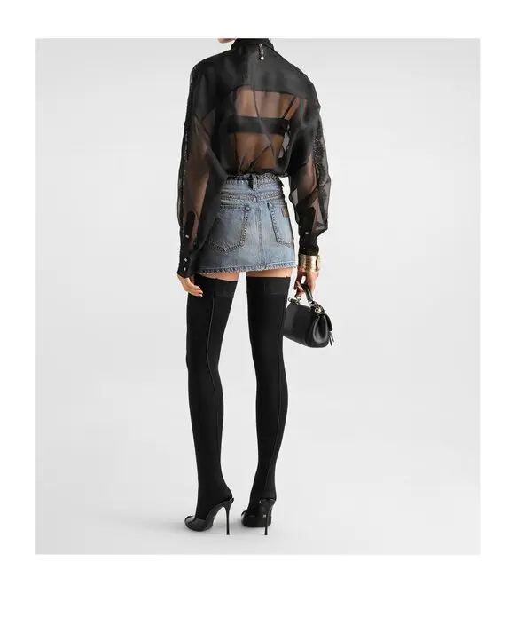 Dolce & Gabbana Denim Miniskirt With Embroidery