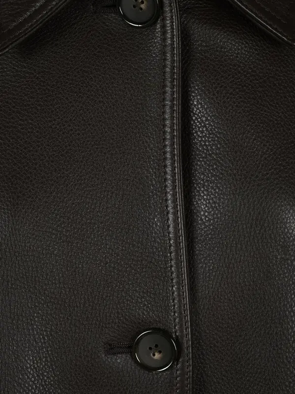 TOTEME Collared Grained-leather Jacket