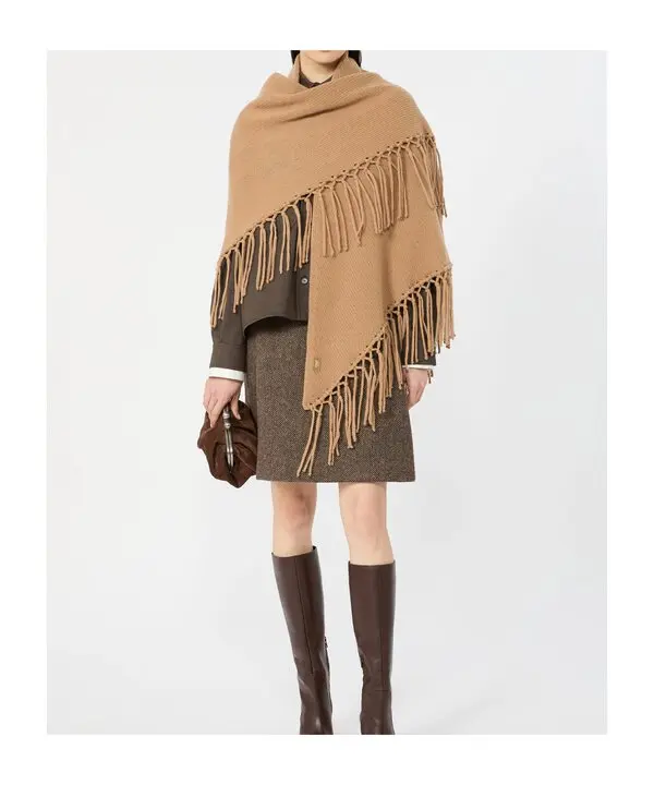 Max Mara Fringed Wool Shawl