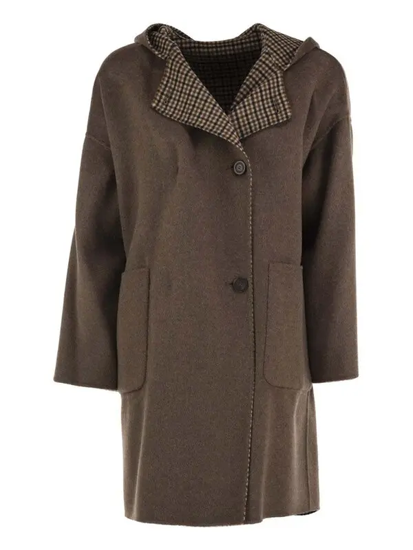 Max Mara Balta Reversible Hooded Coat - Brown
