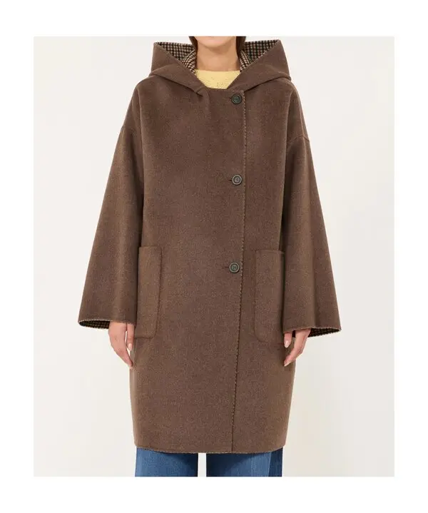 Max Mara Balta Reversible Hooded Coat - Brown