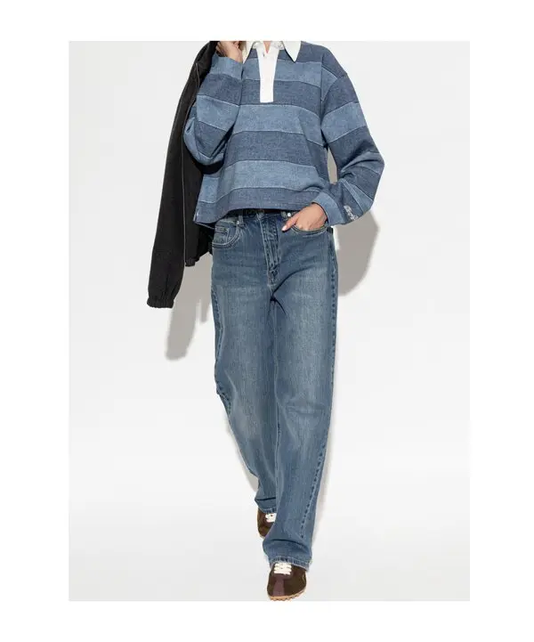 Rag & Bone Rag Bone Striped Long-sleeve Polo Top