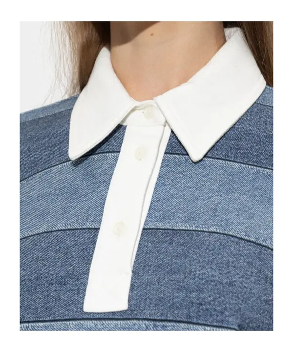 Rag & Bone Rag Bone Striped Long-sleeve Polo Top