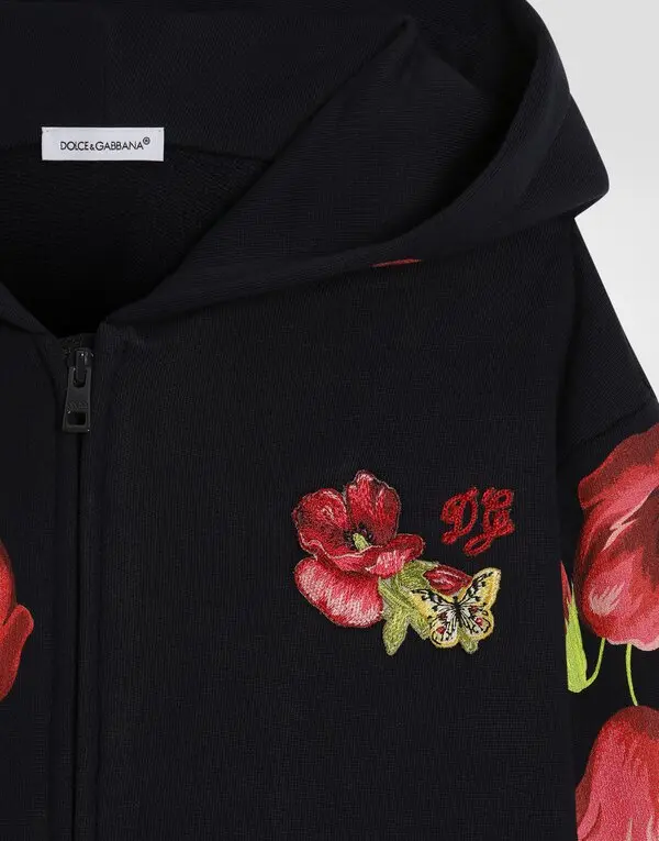 Dolce & Gabbana Poppy-print Cotton Sweatshirt