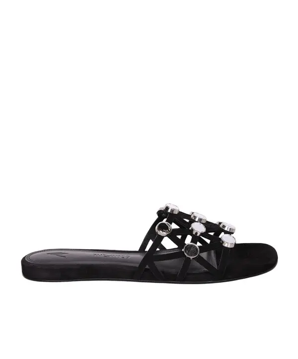 Attico Jewel Embellished Flat Sandals