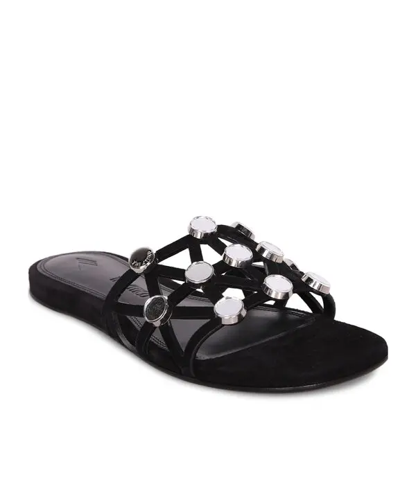Attico Jewel Embellished Flat Sandals