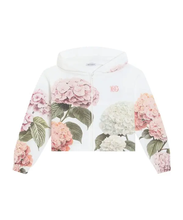 Dolce & Gabbana Hydrangea-print Hooded Sweatshirt With Patch