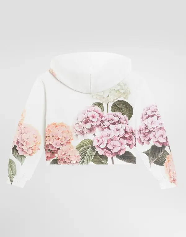 Dolce & Gabbana Hydrangea-print Hooded Sweatshirt With Patch