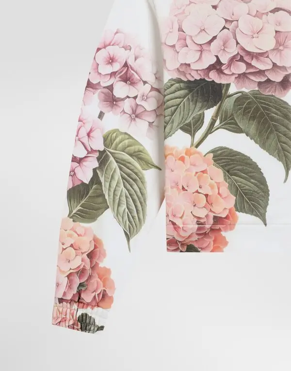Dolce & Gabbana Hydrangea-print Hooded Sweatshirt With Patch