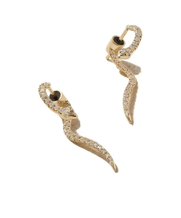 Ileana Makri Boa 18-karat Gold Diamond Earrings - No