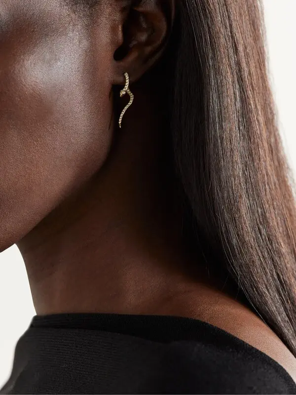 Ileana Makri Boa 18-karat Gold Diamond Earrings