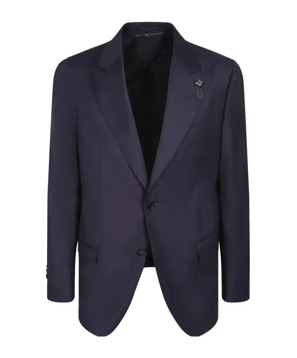 LARDINI Micro-textured Peaked-lapel Suit