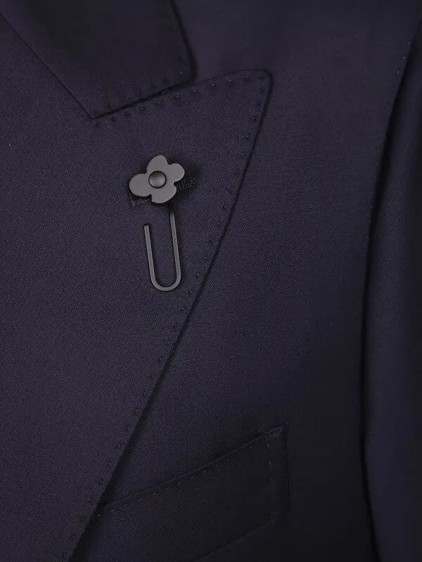 LARDINI Micro-textured Peaked-lapel Suit