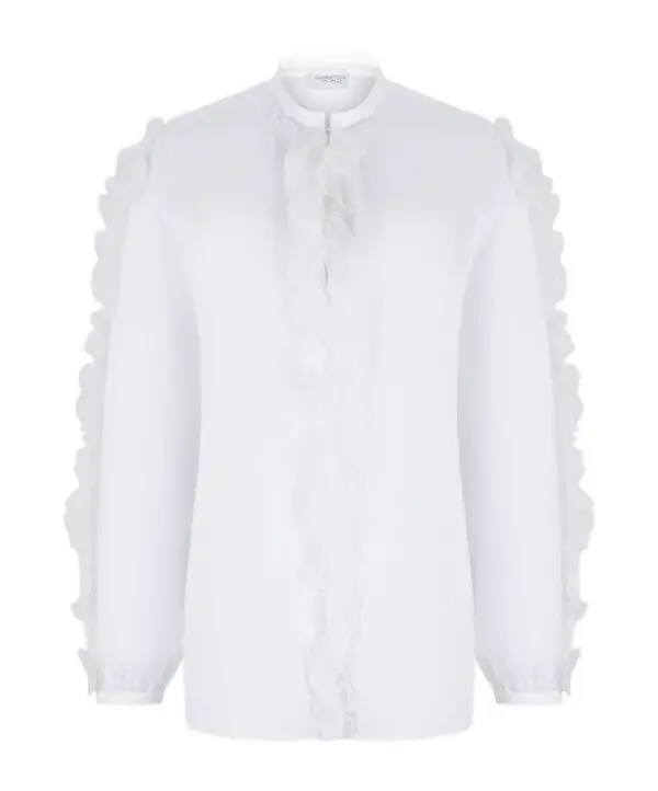 Giambattista Valli Ruffle-trimmed Poplin Shirt - No