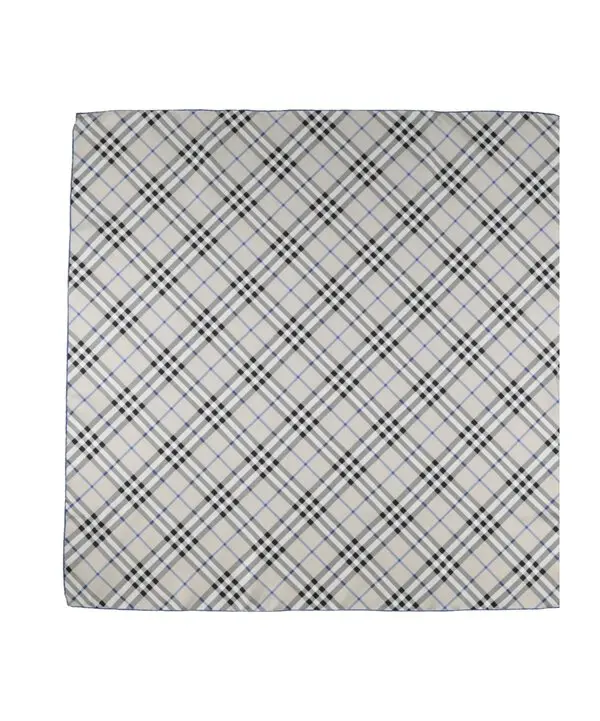 Burberry Plaid Print Square Scarf - Grey