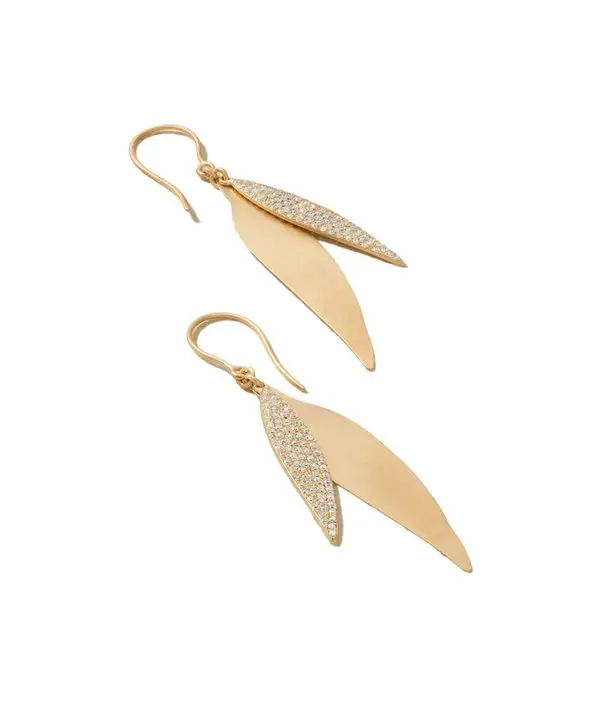 Ileana Makri Falling Leaves 18-karat Gold Diamond Earrings - No
