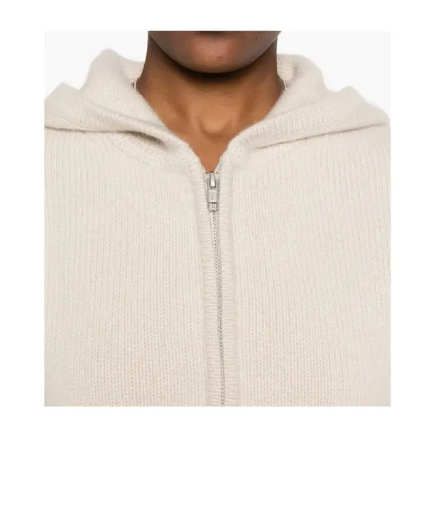 Soft Goat Zip-up Knitted Hoodie
