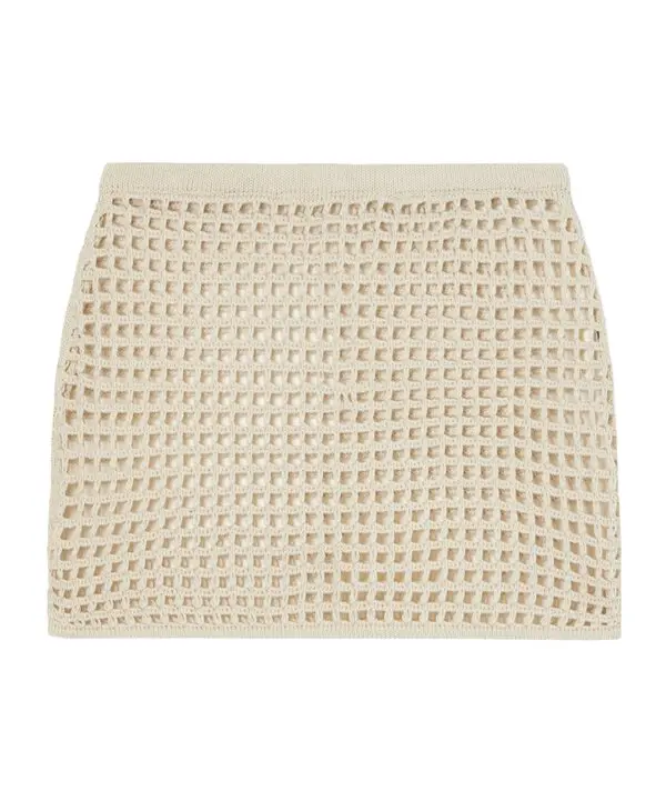 HAIGHT. Sheila Open-knit Cotton-blend Mini Skirt - No
