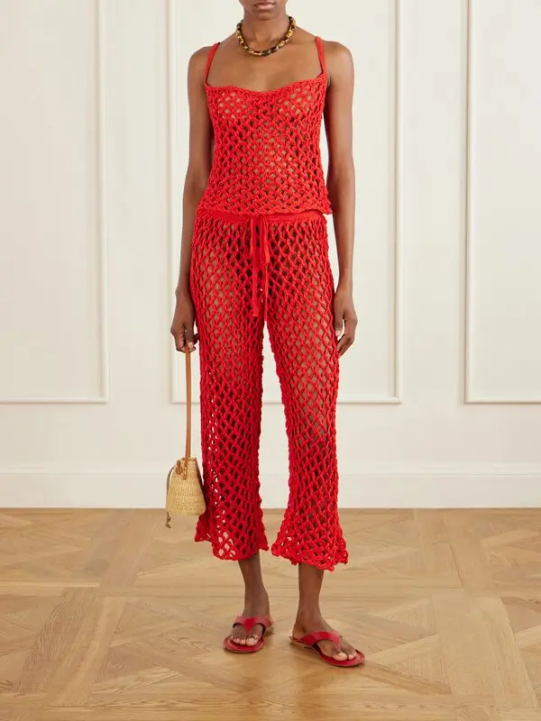 HAIGHT. Clara Crocheted Straight-leg Pants