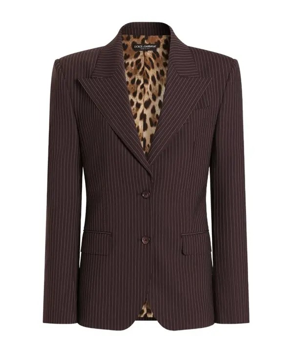 Dolce & Gabbana Linda Single-breasted Jacket In Pinstripe Wool - Multi-color