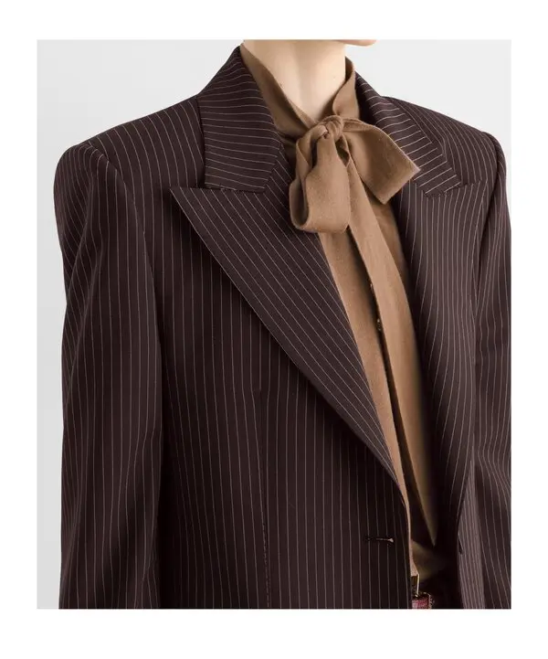 Dolce & Gabbana Linda Single-breasted Jacket In Pinstripe Wool