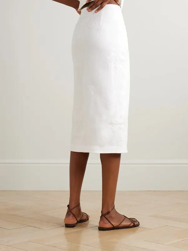SIR. Linen High-waisted Long Skirt