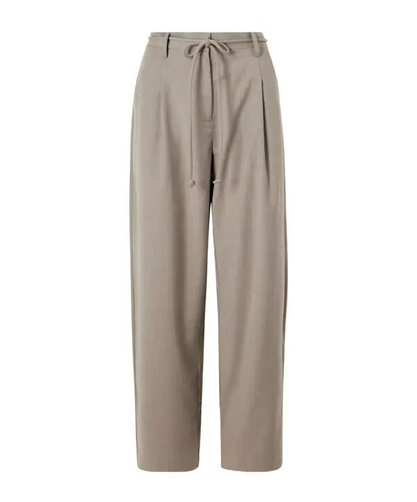 ST. AGNI Pleated Wool-blend Barrel-leg Pants - No