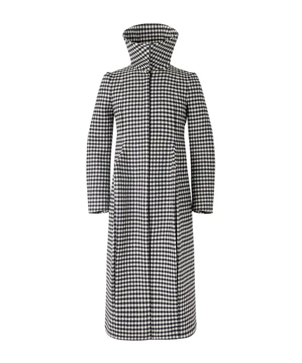 JEAN PAUL GAULTIER Gingham Wool-blend Long Coat